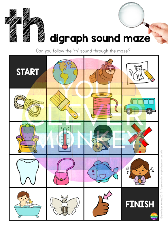Digraph Sound Mazes + I Spy Games - TH Sound - classroom HQ