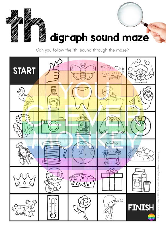 Digraph Sound Mazes + I Spy Games - TH Sound - classroom HQ