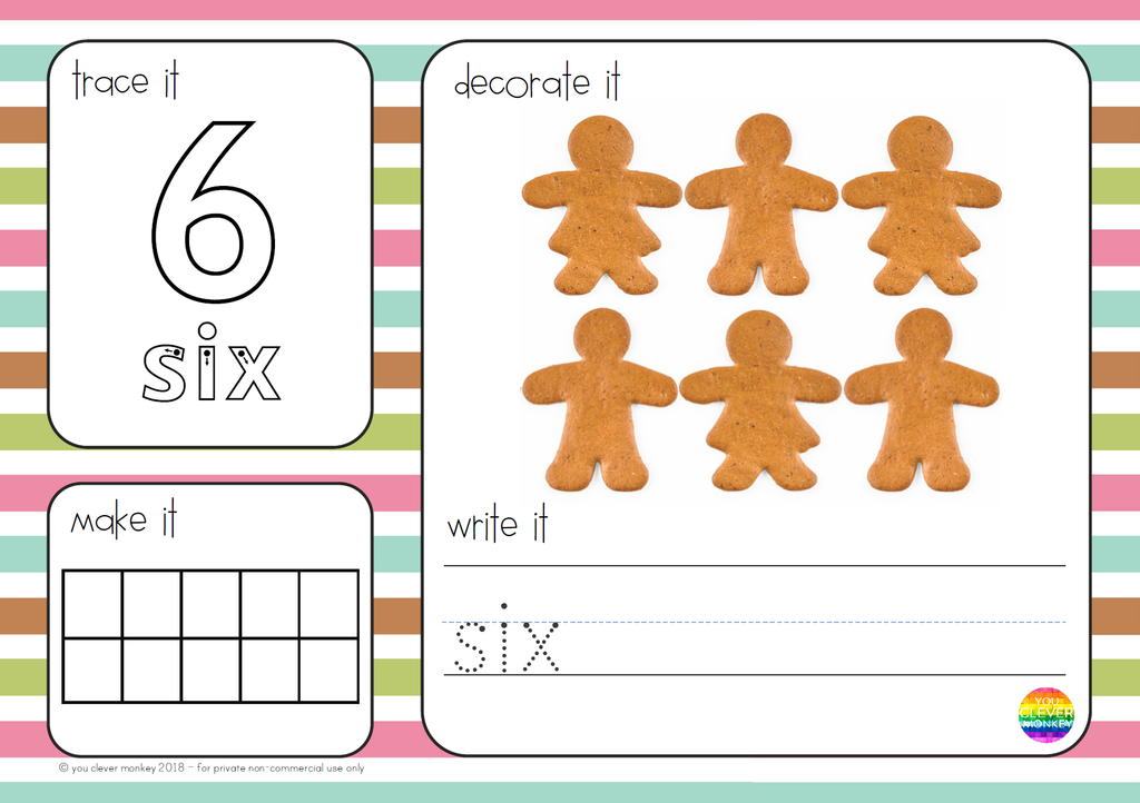 Christmas Playdough Gingerbread Number Mats 1-10 - classroom HQ