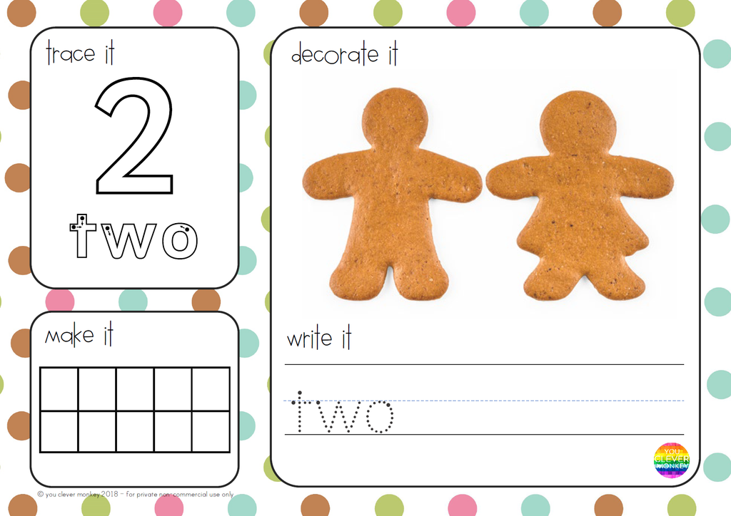 Christmas Playdough Gingerbread Number Mats 1-10 - classroom HQ