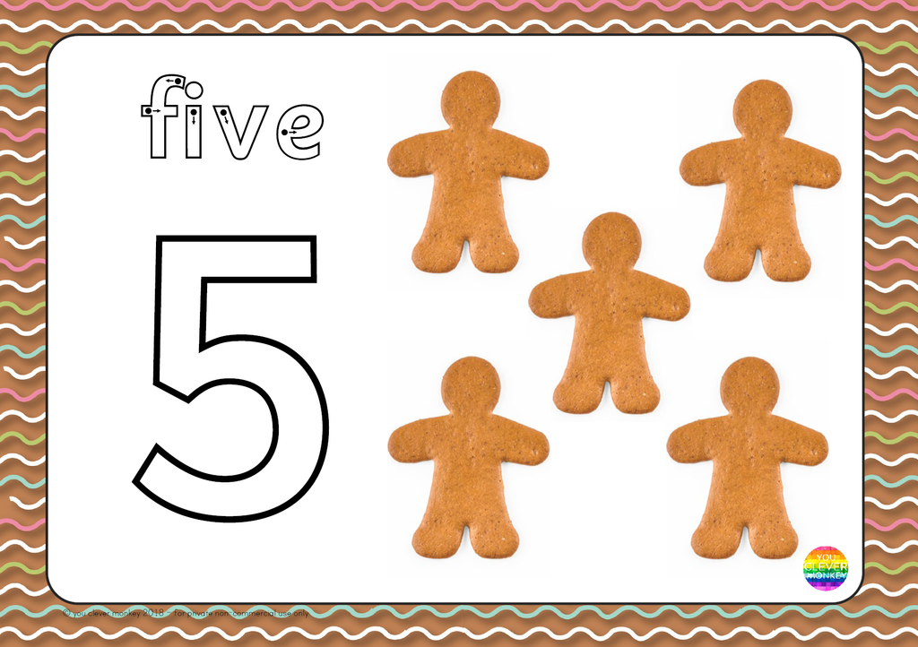 Christmas Playdough Gingerbread Number Mats 1-10 - classroom HQ