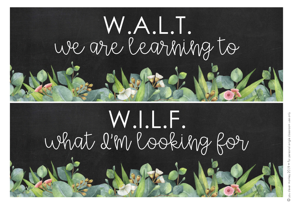 GUM LEAF Editable Learning Intention + Success Criteria Pack - classroom HQ