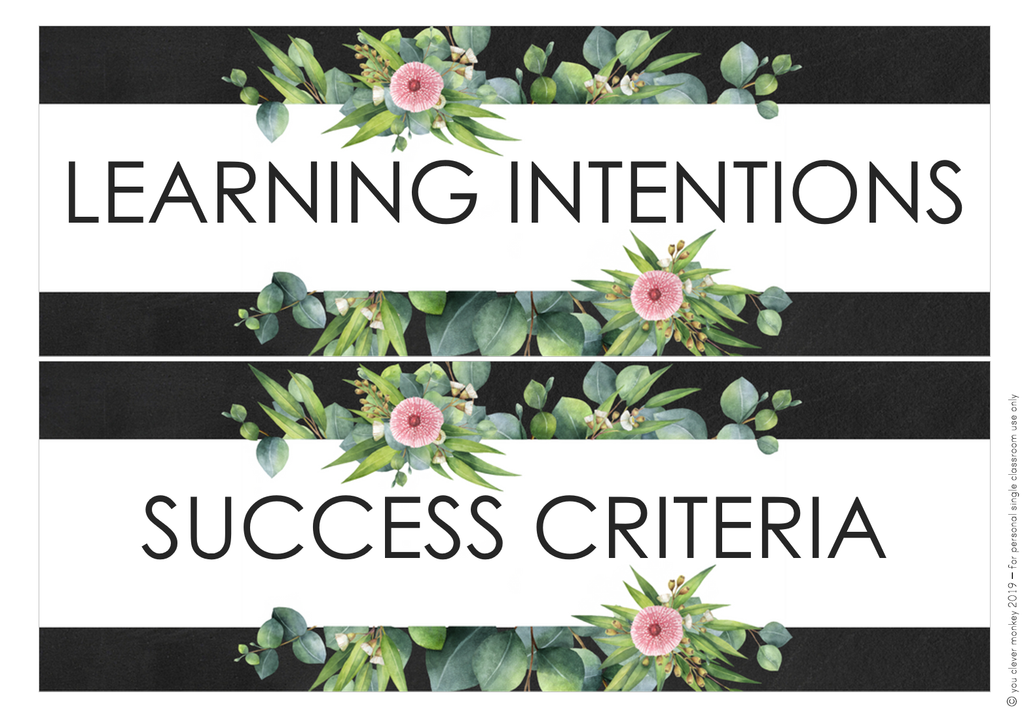 GUM LEAF Editable Learning Intention + Success Criteria Pack - classroom HQ
