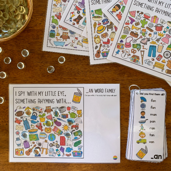 Rhyming Word Family I Spy Mats - AN/AP/AT | Phonological Awareness Ski ...