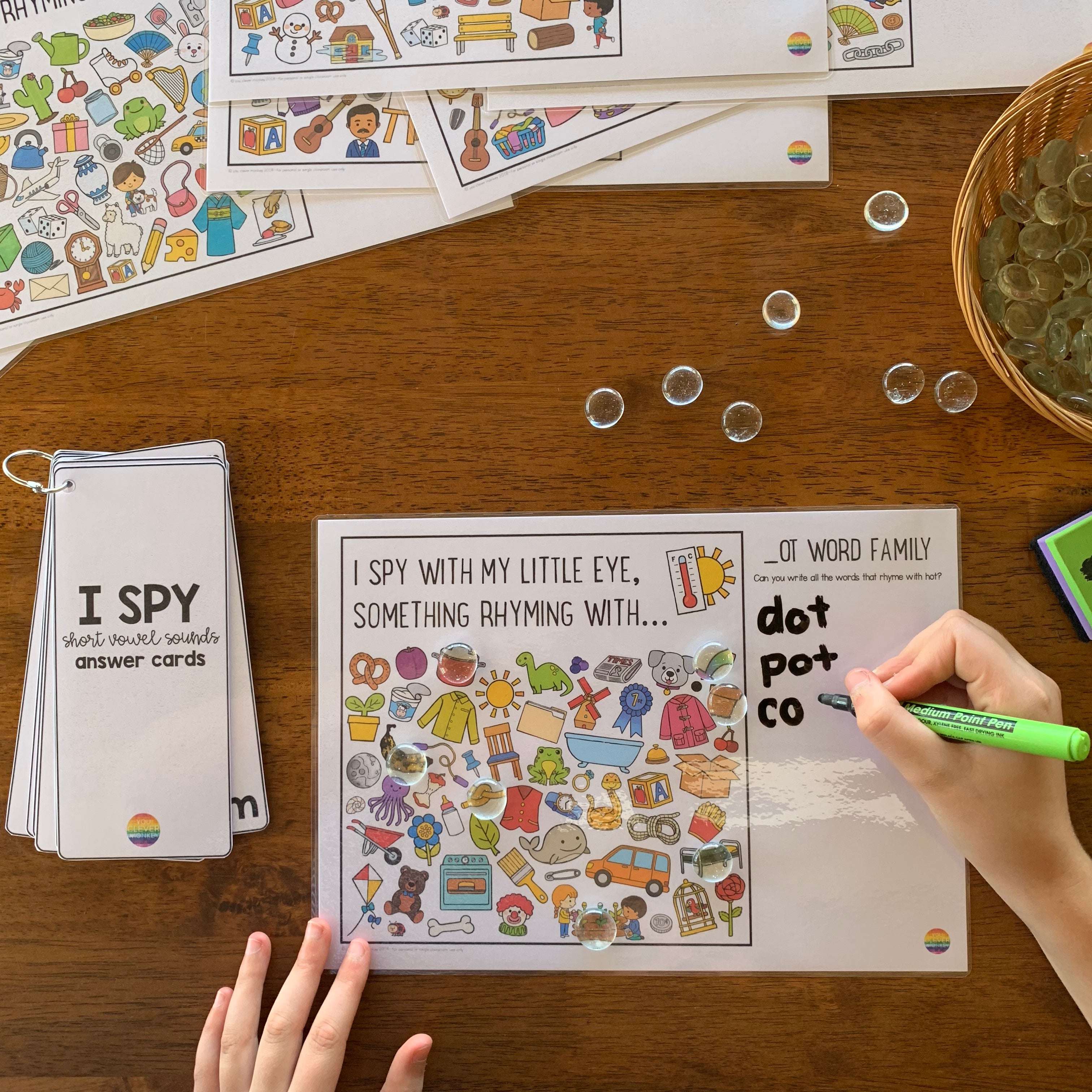 Rhyming Word Family I Spy Mats - OG/OP/OT | Phonological Awareness Ski ...