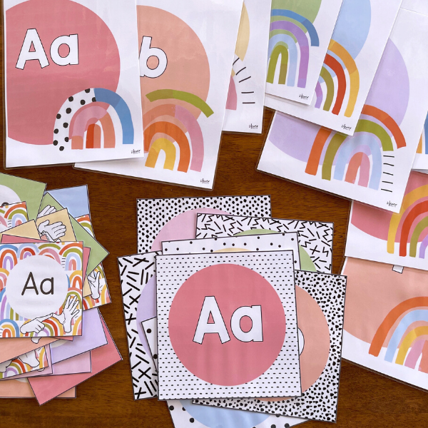 OVER THE RAINBOW Alphabet Posters - classroom HQ