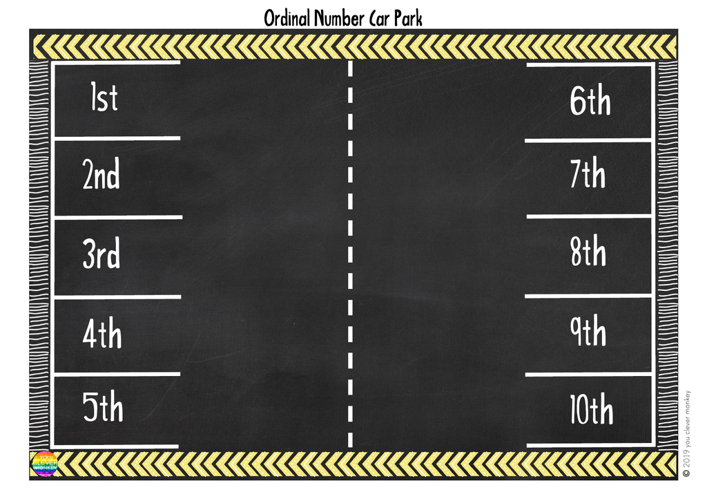 Ordinal Number Car Park Mats - classroom HQ