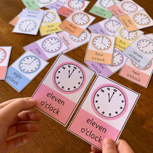 Pick A Partner - Telling Time Cards - classroom HQ