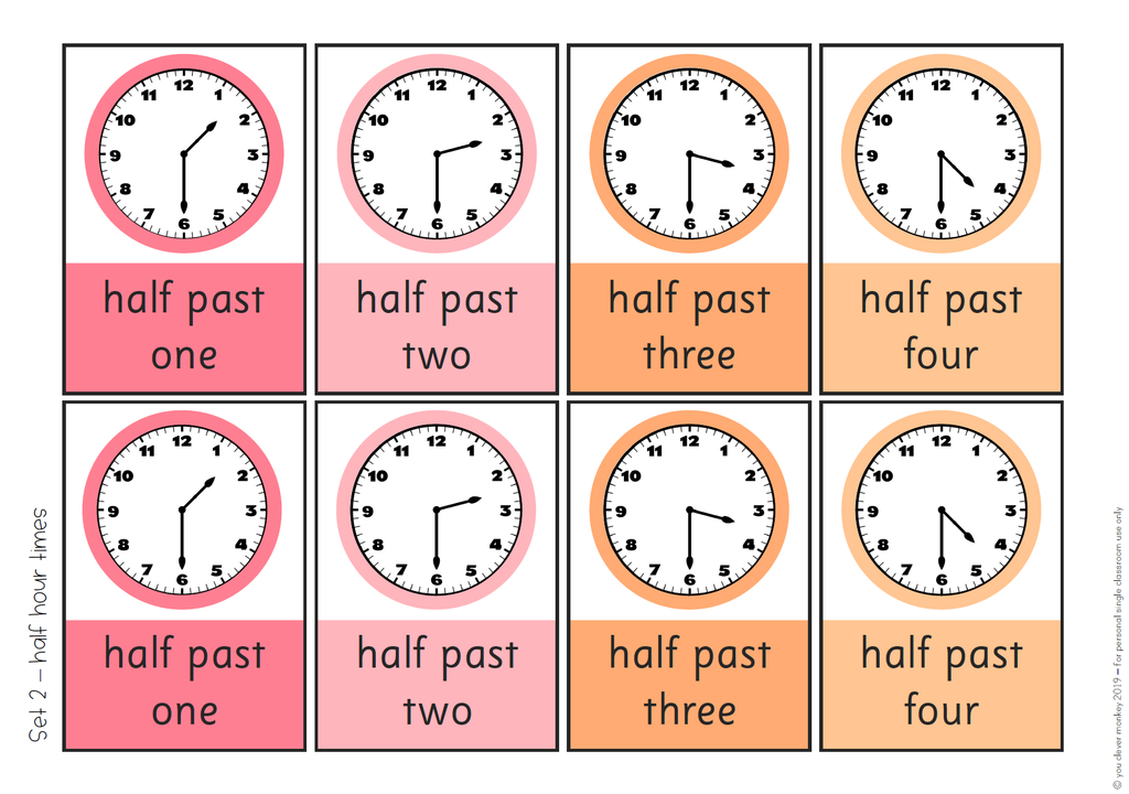 Pick A Partner - Telling Time Cards - classroom HQ