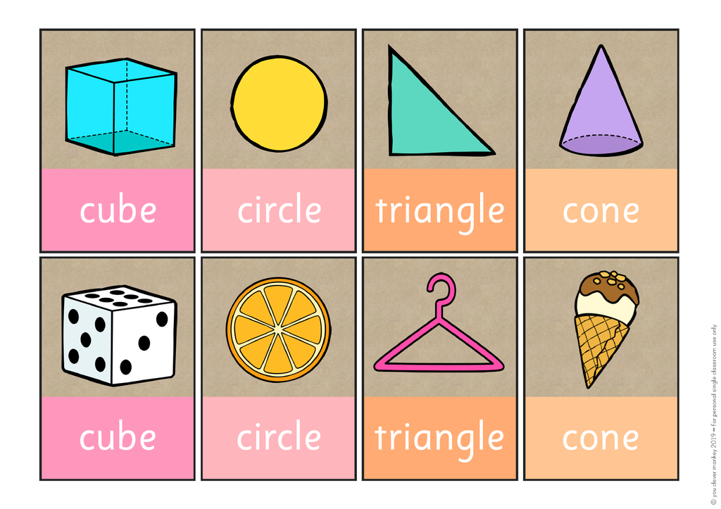 Pick A Partner - 2D Shape + 3D Object Pack - classroom HQ
