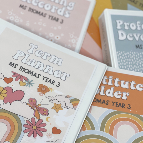 RETRO REWIND Binder + Book Covers - classroom HQ