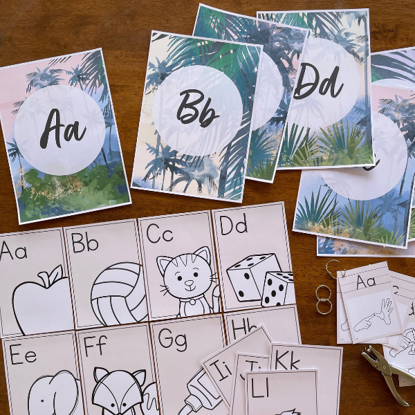 TROPICAL COAST Alphabet Posters + ASL and Auslan Posters - classroom HQ