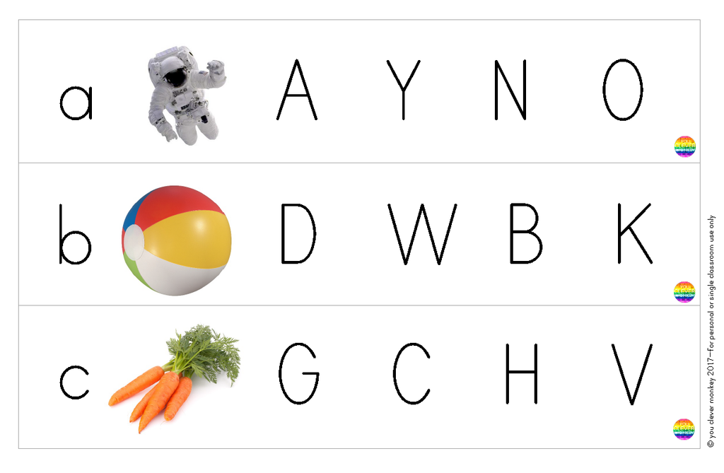 Upper and Lower Case Letter Match Strips - classroom HQ