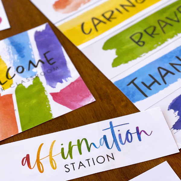 WATERCOLOUR PAINT Affirmation Station - classroom HQ