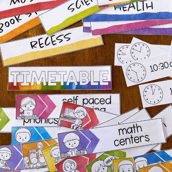 WATERCOLOUR PAINT Classroom Timetable Pack - classroom HQ