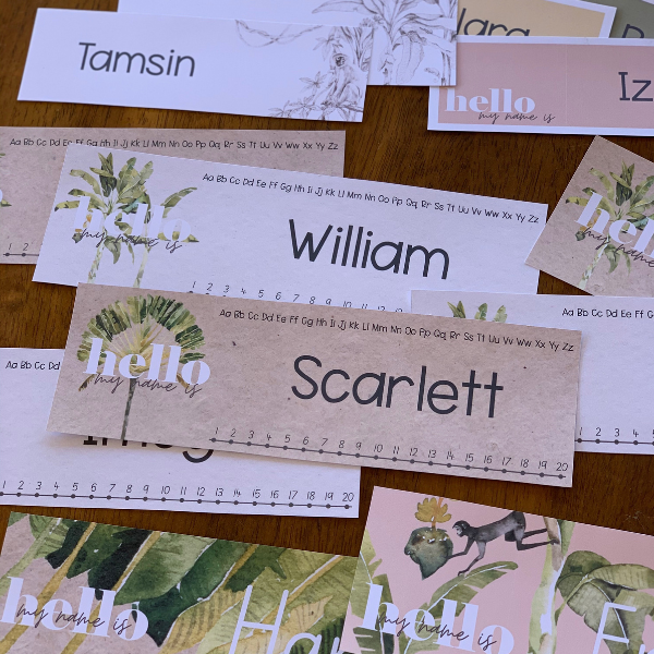 WILD TROPICS Desk Plates - classroom HQ