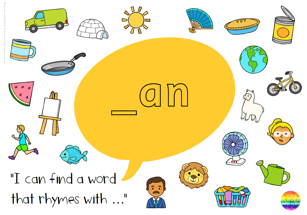 Word Family Short Vowel Sound Rhyming Word Mats - classroom HQ