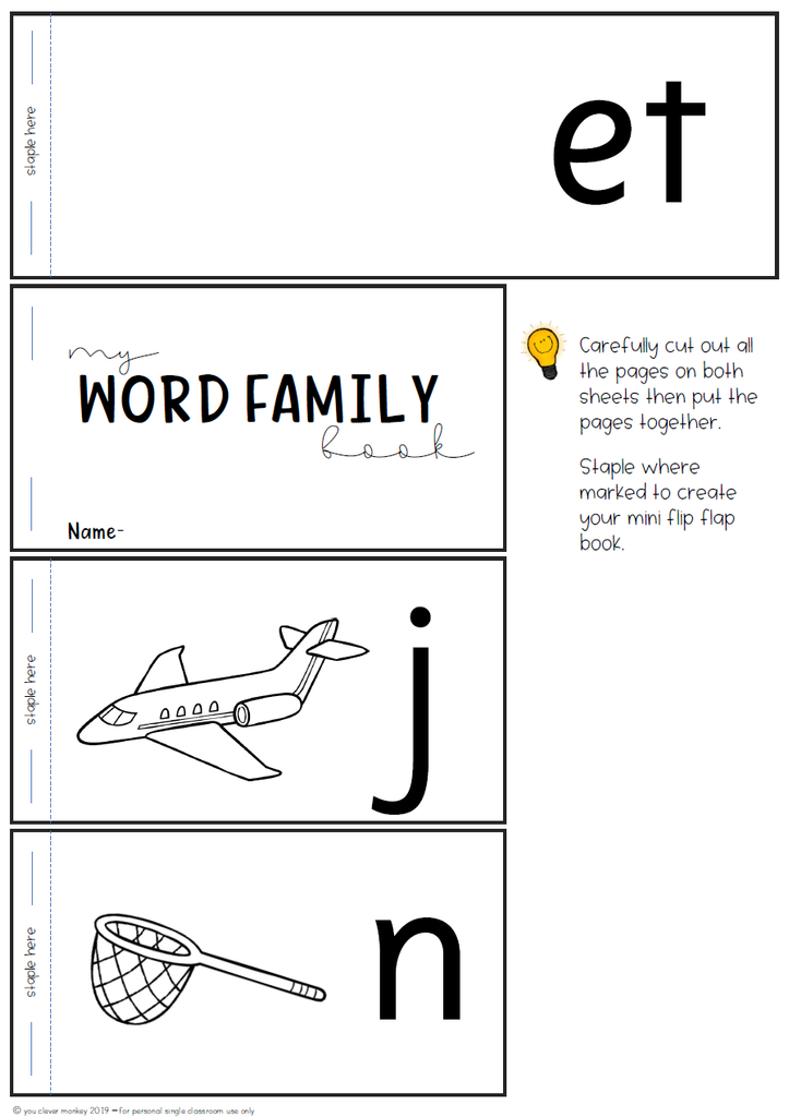 Word Family Short Vowel Sound Flip Books - classroom HQ