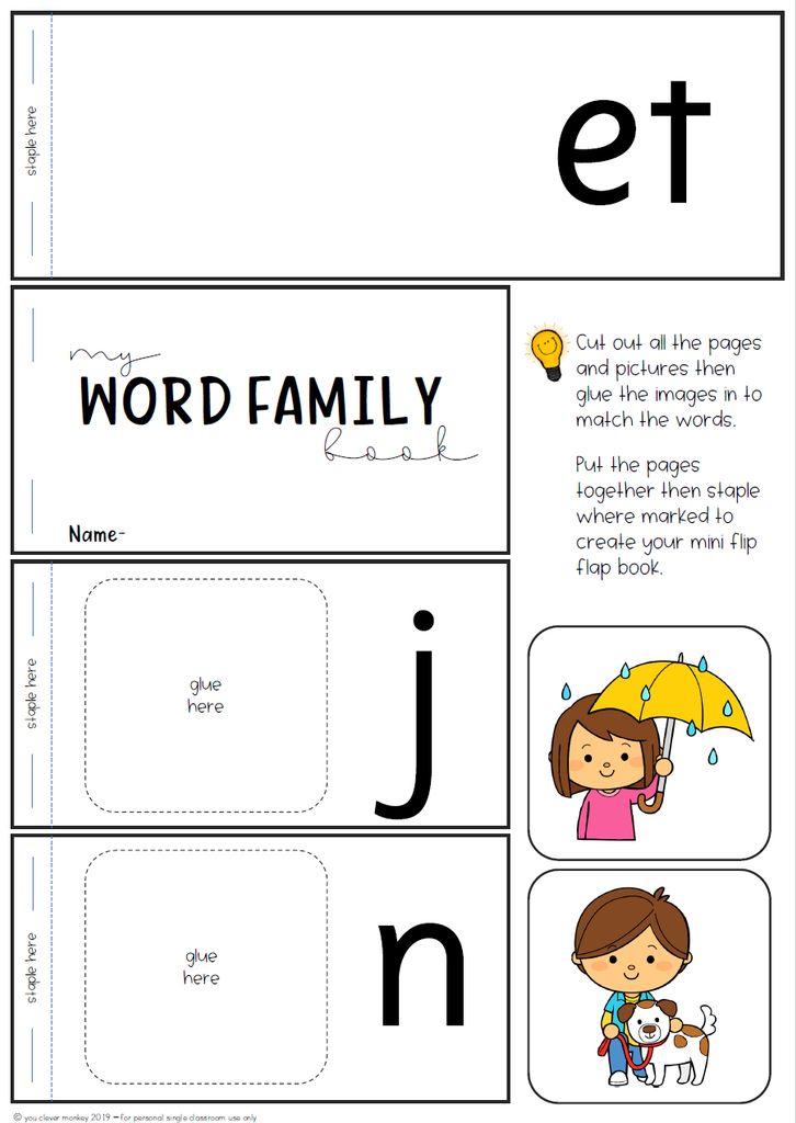 Word Family Short Vowel Sound Flip Books - classroom HQ